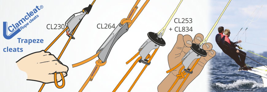 Trapeze Cleats & Accessories For 3-6mm (1/8-1/4")|Clamcleat®
