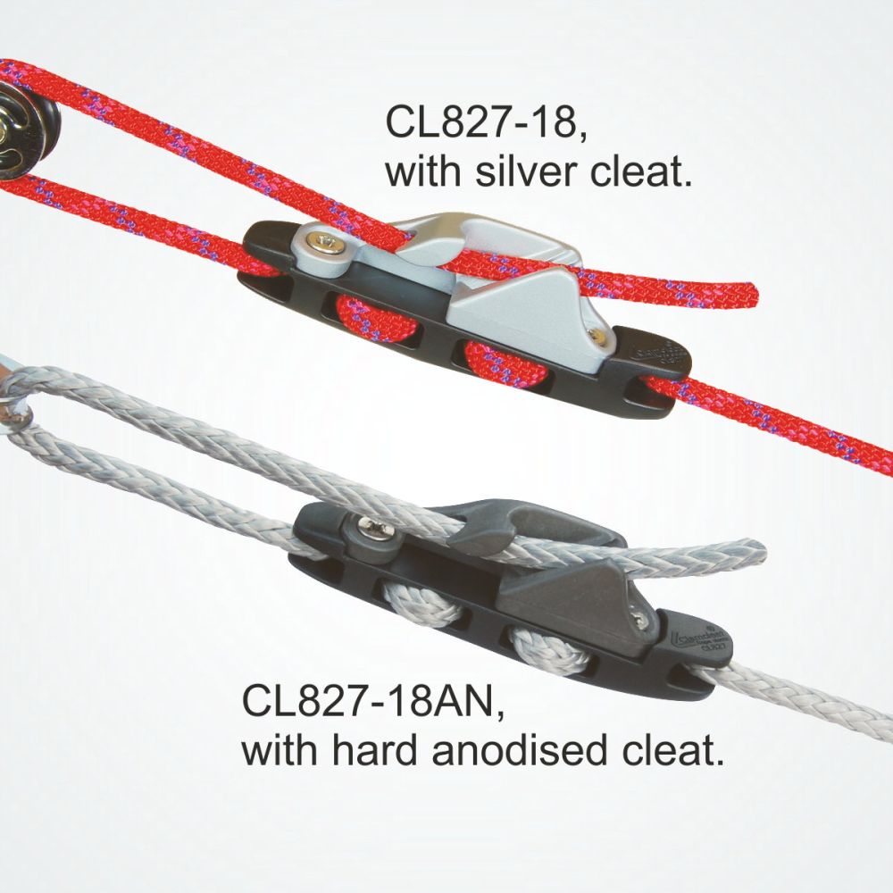 Clamcleat® CL827-18 - Larger Aero cleats with alloy hook-in fairlead